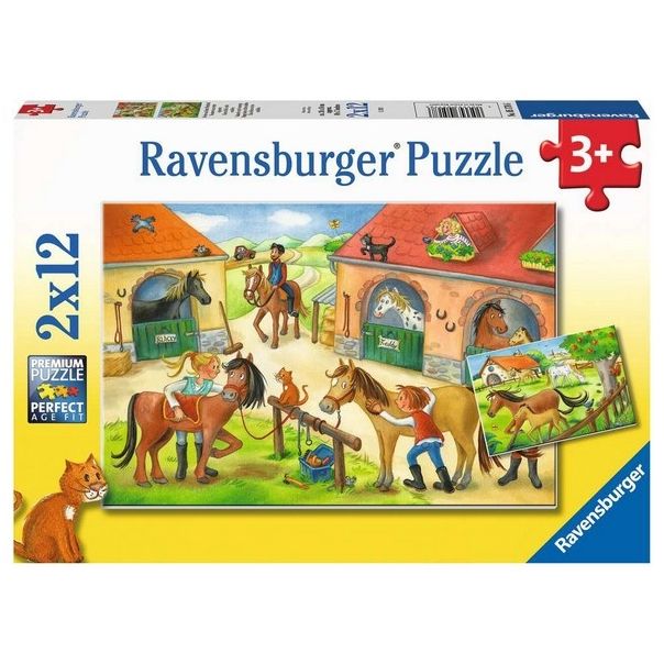 Ravensburger puzzle - Odmor na ergeli - 2x12 delova