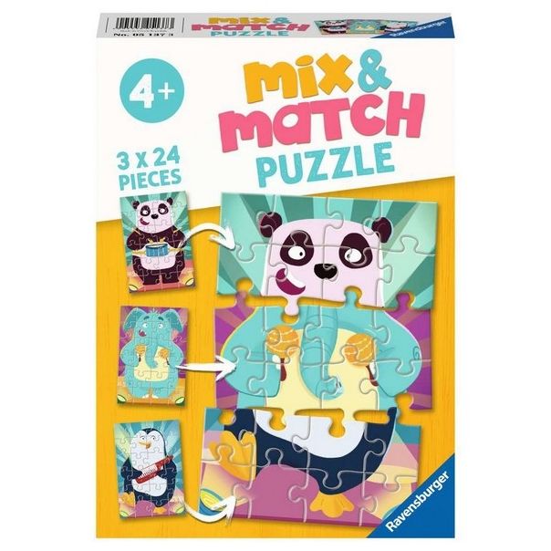 Ravensburger Mix&Match puzzle - Smešne životinje - 3x24 delova