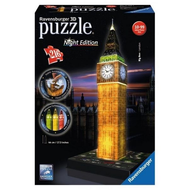 Ravensburger 3D puzzle - Big Ben noću - 216 delova