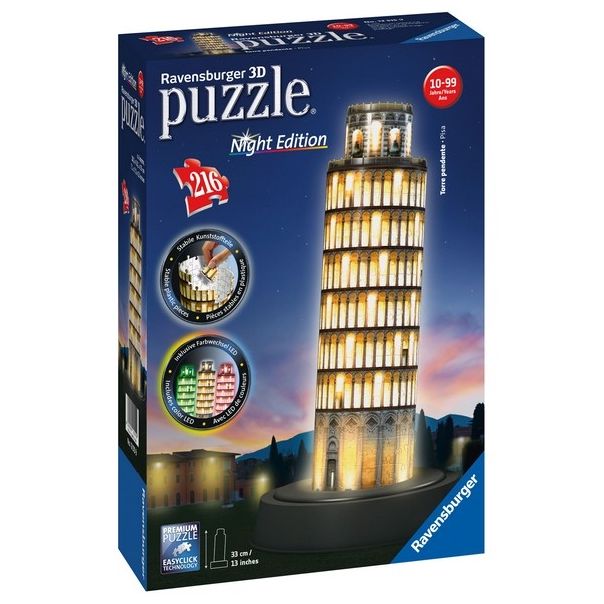 Ravensburger 3D puzzle - Toranj u Pizi noćno izdanje - 216 delova