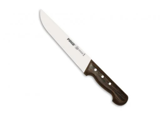 Mesarski nož ravno sečivo i drvena drška 21cm Pirge