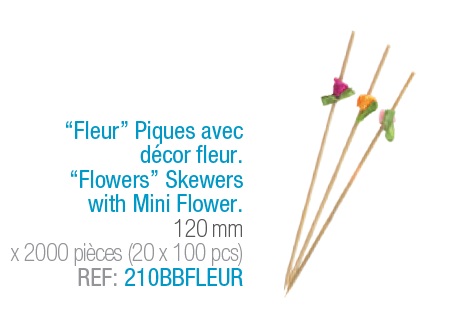 Ražnjići od bambusa sa mini cvetićima (12cm)