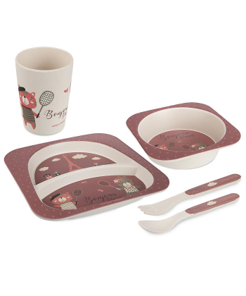 Canpol Babies Set za hranjenje beba 5 delova Bonjour Paris - 9/227_Red