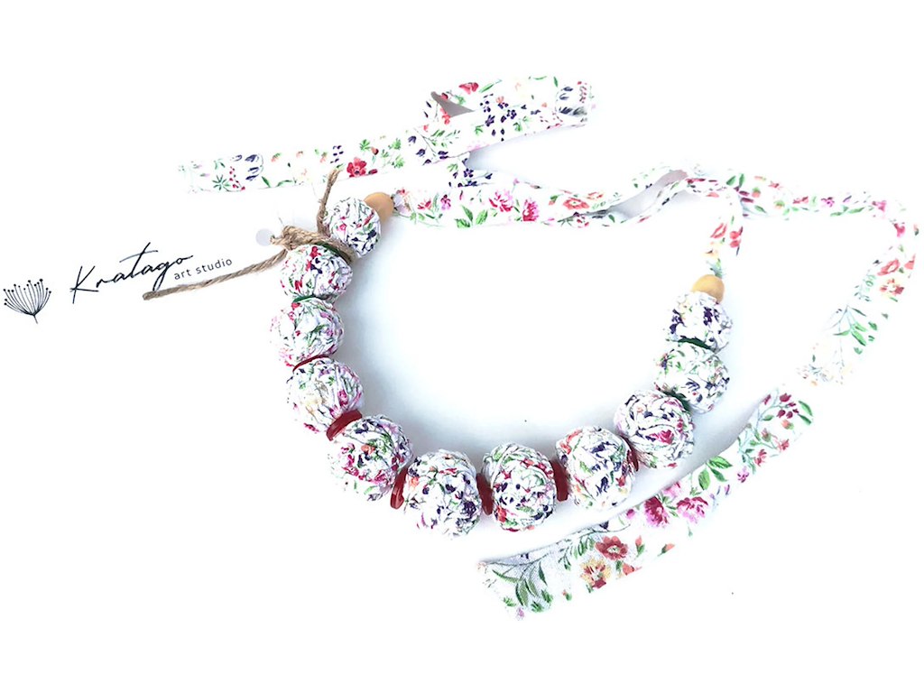 Kratago Unikatna umetnička ogrlica od prirodnih materijala 1025