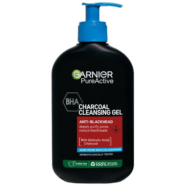 Garnier Pure Active Charcoal Gel za čišćenje lica protiv mitesera, 250 ml