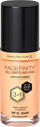 MAX FACTOR
FACE FINITY ALL DAY FLAWLESS 3IN1 tečni puder - W44 Warm Ivory, SPF20, 30 ml