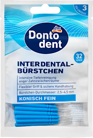 DontodentInterdentalne četkice sa drškom- veličina 3, konusne fine, 32 kom