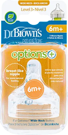 Dr. Brown´s
Options+ silikonska cucla - veličina 3, od 6. meseca, 2 kom