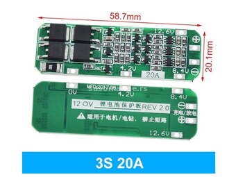 3S 20A PCB BMS za Litijum Baterije