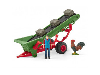 SCHLEICH Pokretna traka za seno sa farmerom 42377