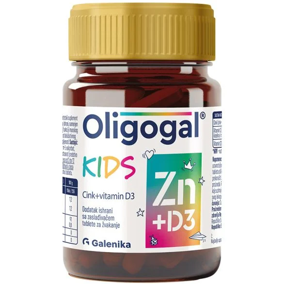 Oligogal® Kids Zn+D3, tablete za žvakanje, 60