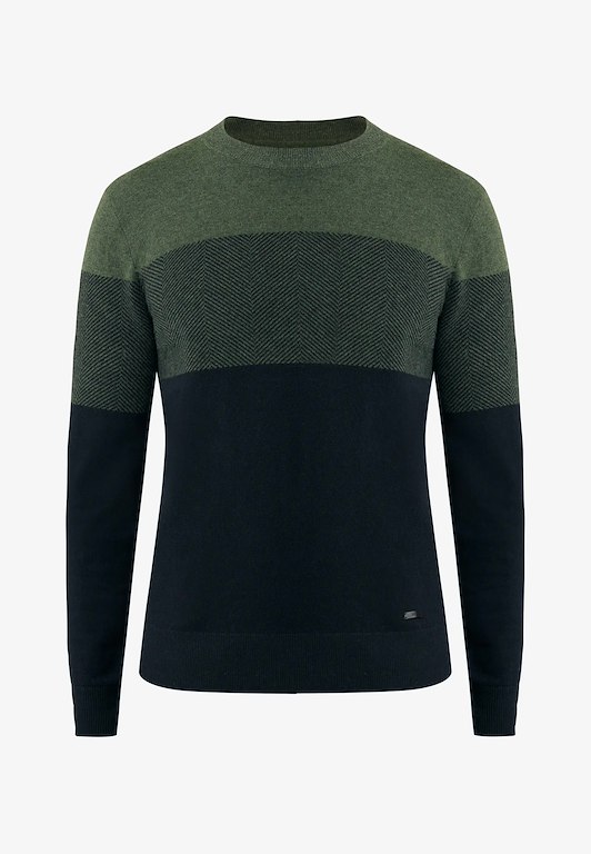 MEXX Muški džemper Colorblock knit sweater zeleni