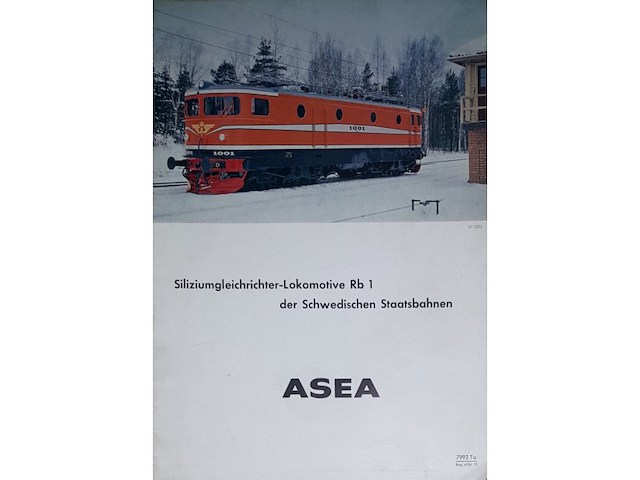 Brošura Ispravljač Lokomotiva RB1 `ASEA` Sweden