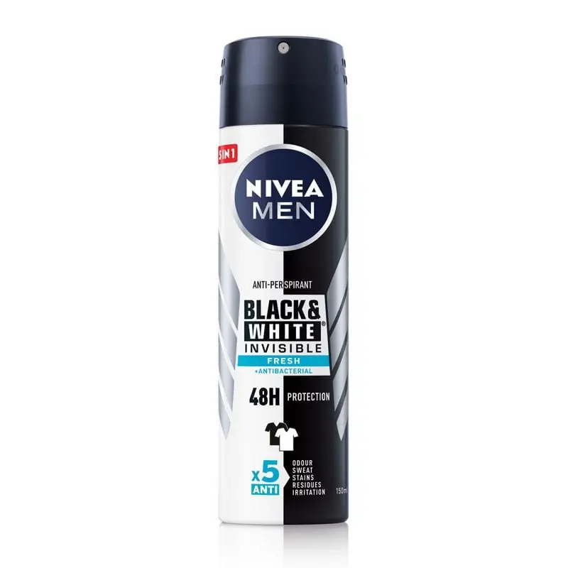 NIVEA Muški dezodorans Black & White Invisible Fresh 150 ml