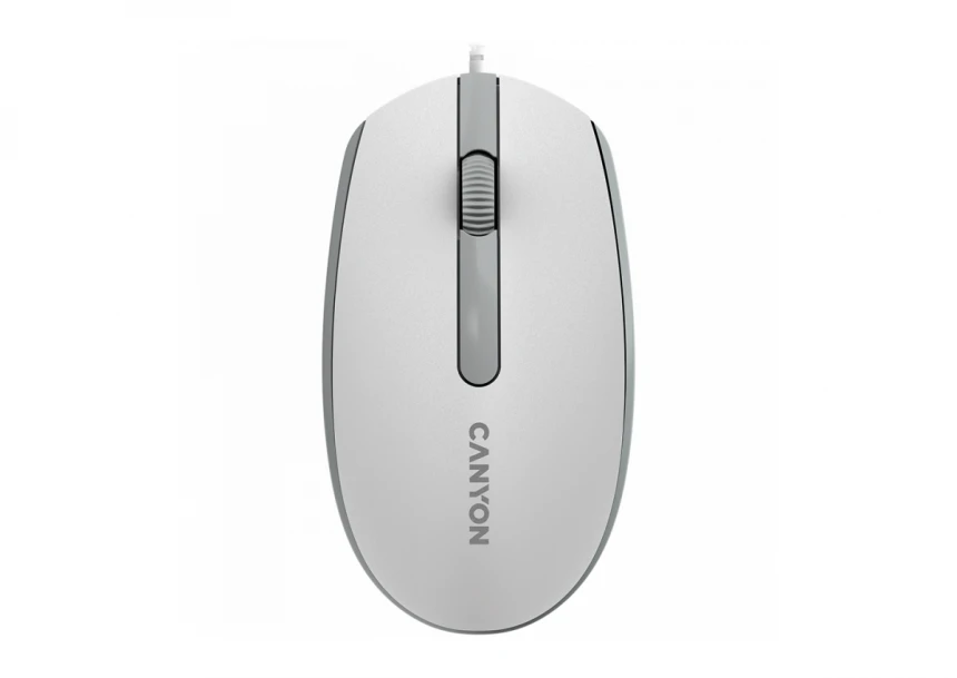 Canyon Wired optical mouse with 3 buttons, DPI 1000, with 1.5M USB cable,White grey, 65*115*40mm, 0.1kg