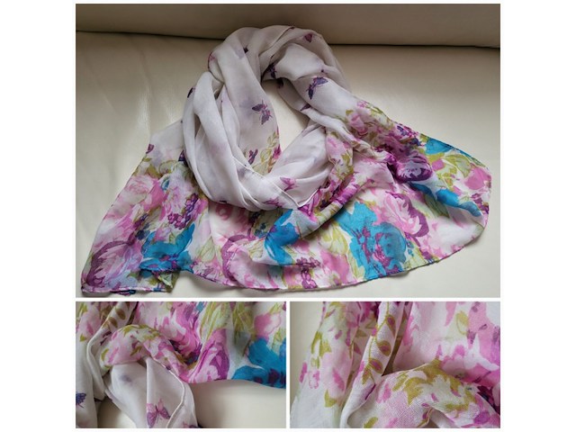 Italijanska pamuk/ lan velika floral print esarpa