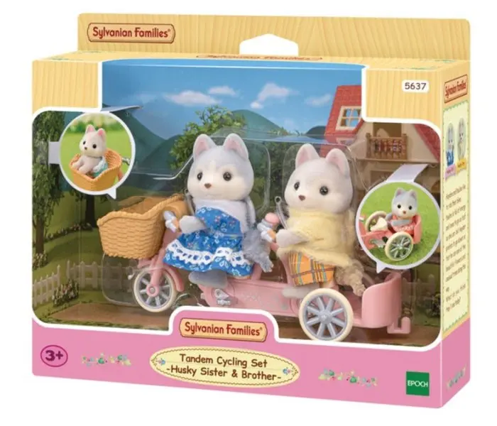 SYLVANIAN FAMILIES SetTandem Cycling Husky Sister&Brother