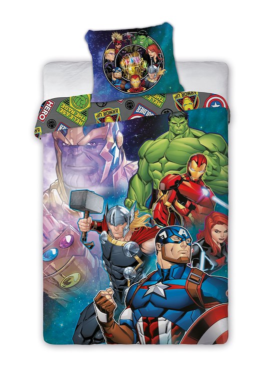 Posteljina za decu Avengers 140×200+70x90cm – 5907750590711