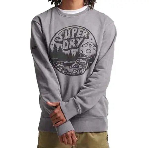 SUPERDRY Muški duks VINTAGE INTO THE WOODS CREW sivi