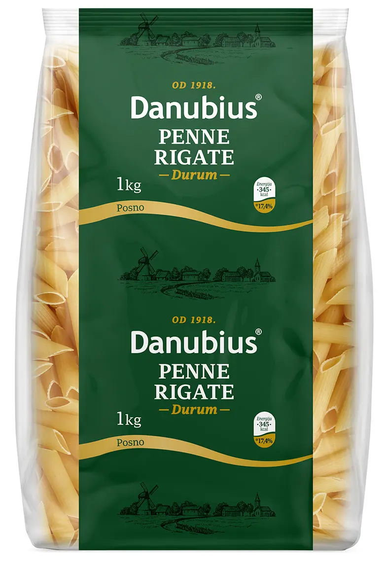 DANUBIUS Testenina Penne rigate 1 kg