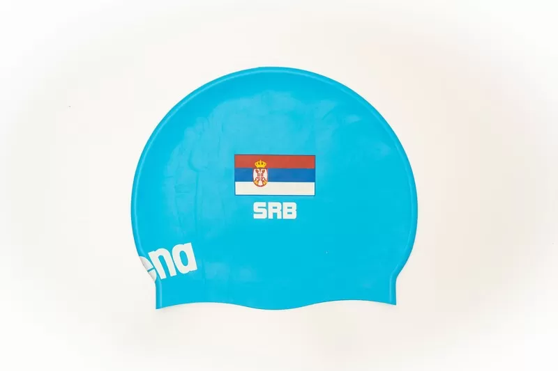 ARENA SERBIA BLUE FLAT SILICONE CAP SRBIJA KAPA ZA PLIVANJE