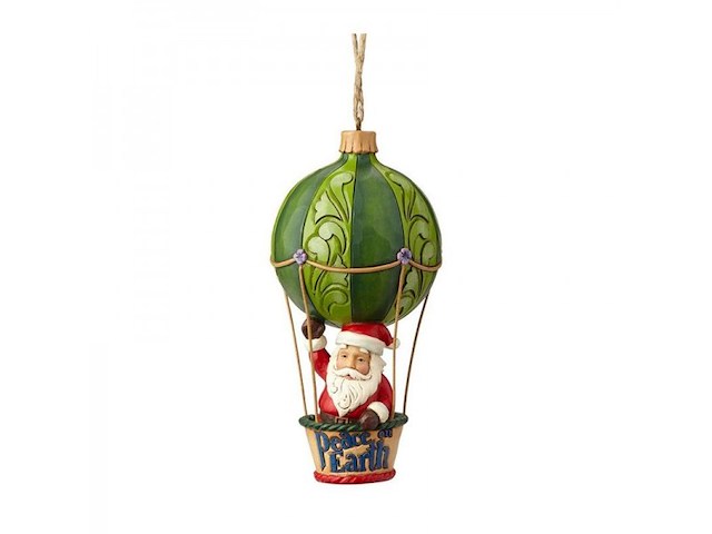 Santa In Hot Air Balloon Hanging Ornament Figure