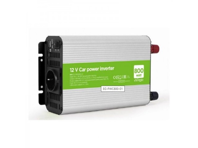 EG-PWC800-01 Gembird 12V Auto inverter DC/AC 800W+USB port