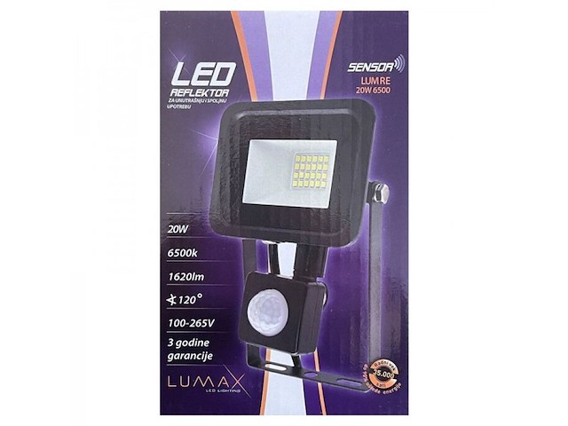 Led reflektor lumre-20w 6500k 1620lm sensor