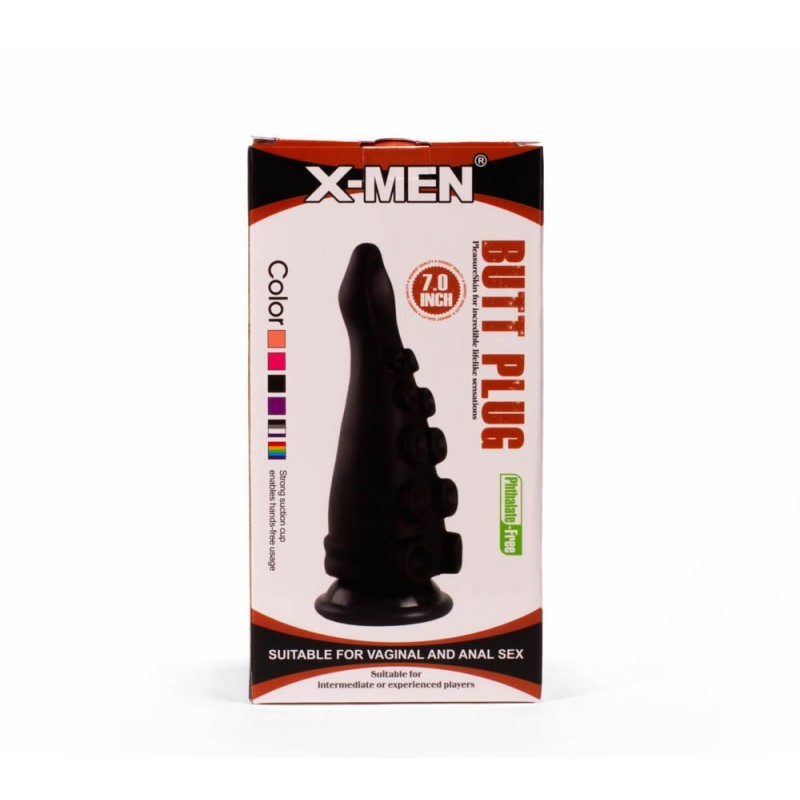 X-MEN 7" Butt Plug Black XMEN000098 / 6835