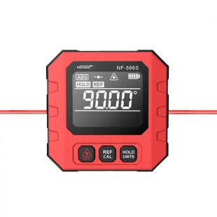 Noyafa NF566S digitalni merač nagiba (libela) – opseg merenja 4 x 90°, aluminijumsko kućište, laserski pokazivač ugla, rezolucija 0.02°, preciznost ±0.2°, 4 jedinice merenja