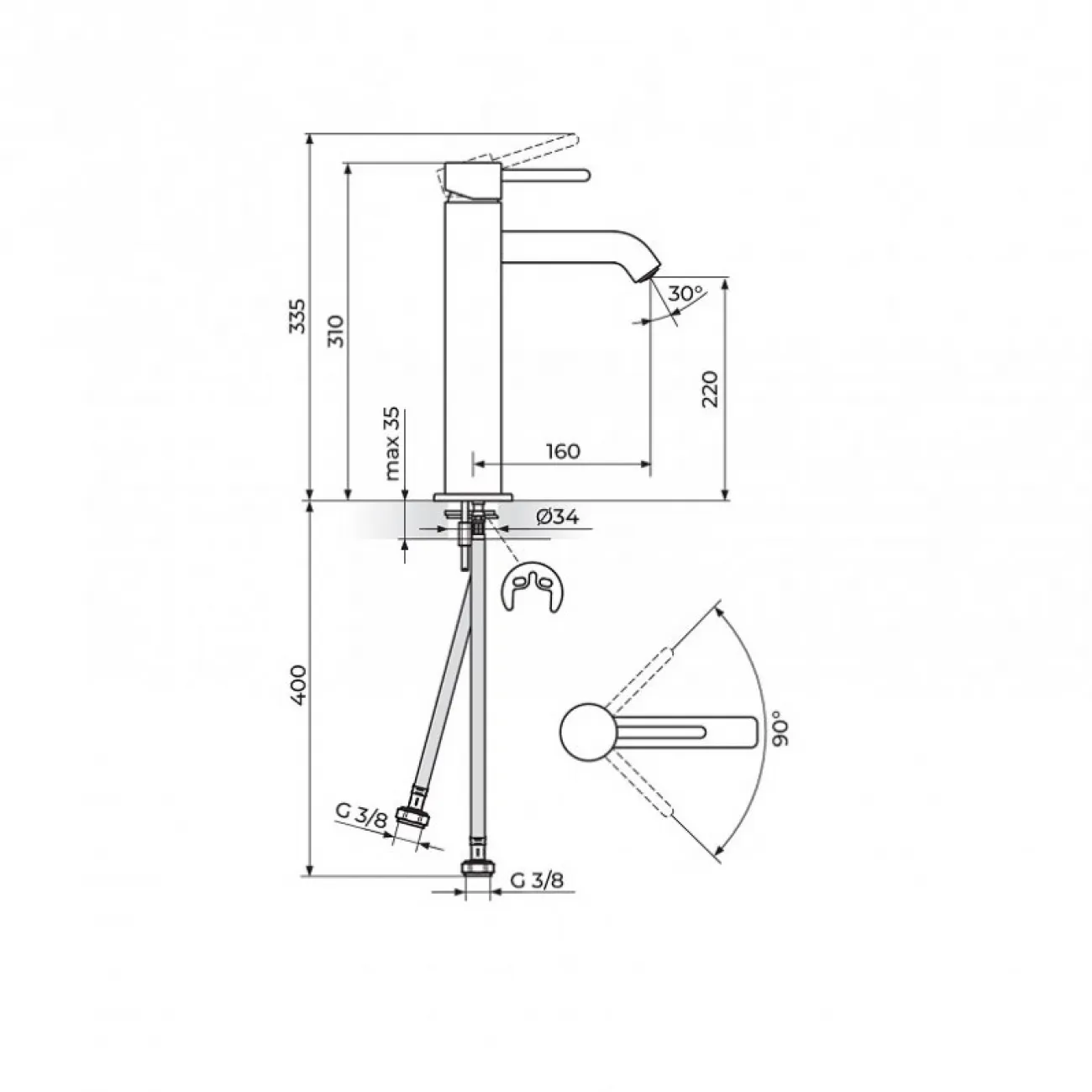 ROSAN ZERO SLAVINA ZA LAVABO VISOKA JZ30109