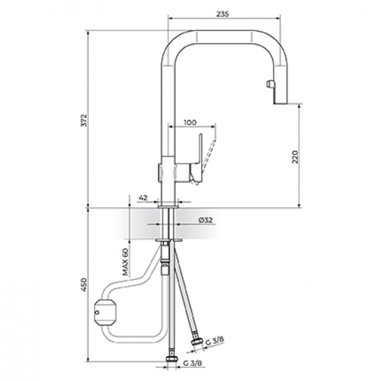 ROSAN S2 BLACK ZA SUDOPERU TUŠ 238501B