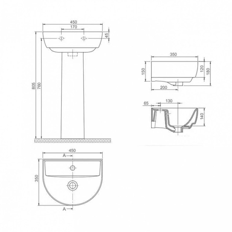 LAVABO 45x35 BELLA 3100 U