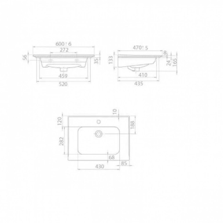 LAVABO 60x47 BLUE 42000 U