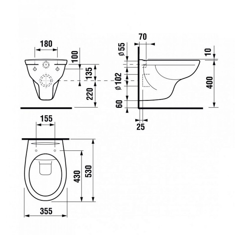 WC ŠOLJA JIKA PRO KONZOLNA