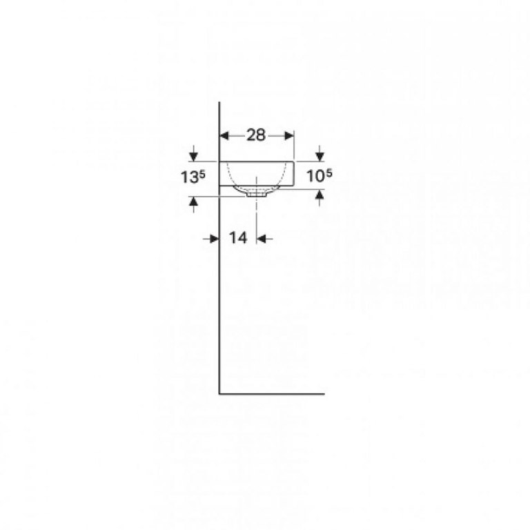 LAVABO 38X28 GEBERIT ICON DESNI