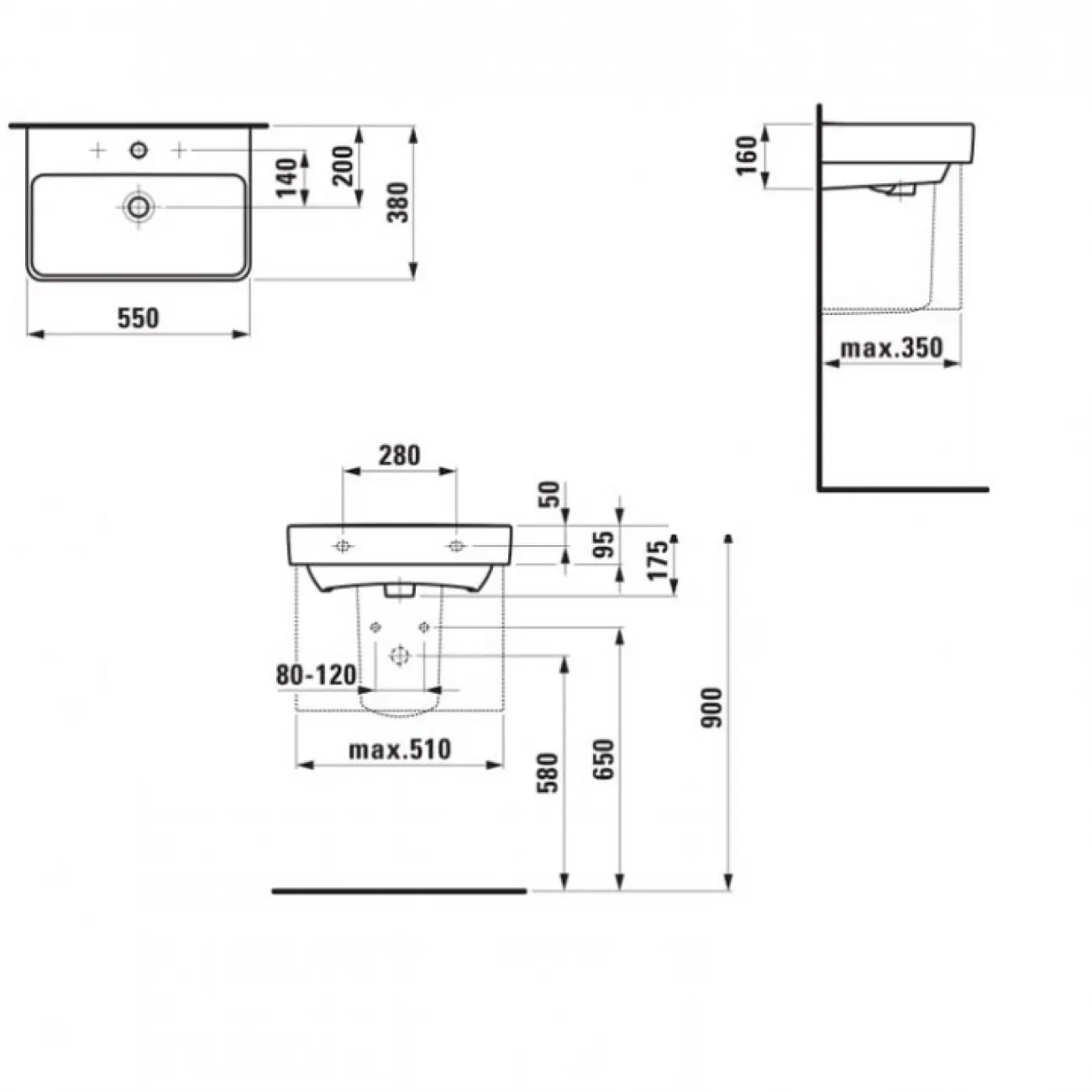 LAVABO 55 LAUFEN PRO S