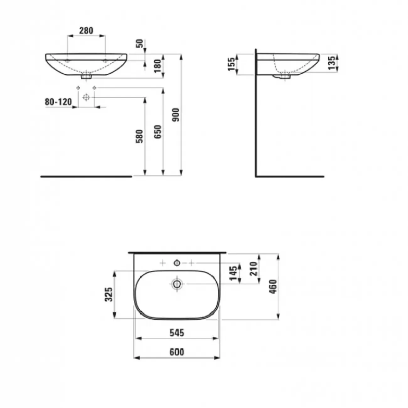 LAVABO 60X46 LAUFEN LUA