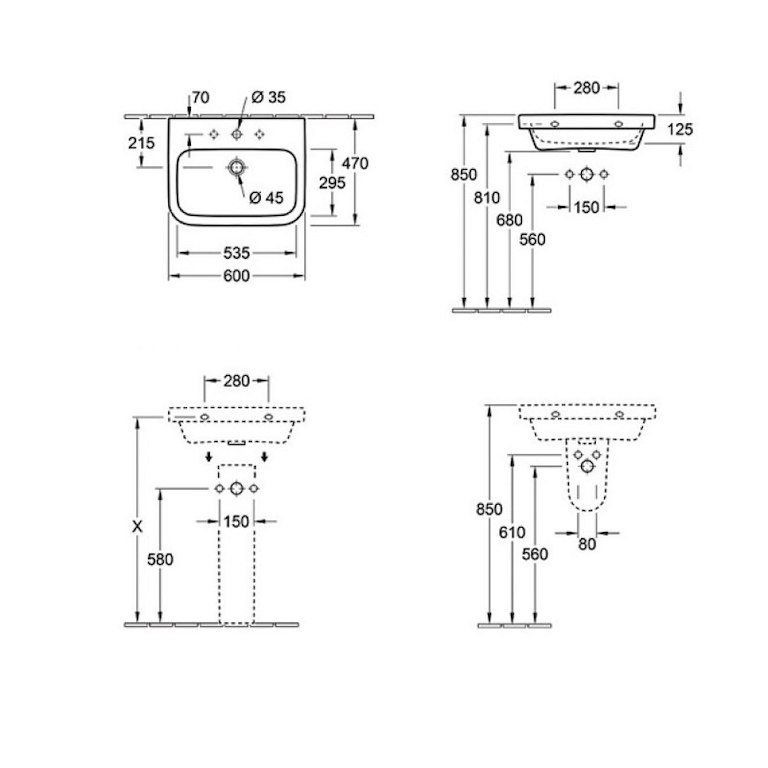 LAVABO 60X47 V&B ARCHITECTURA