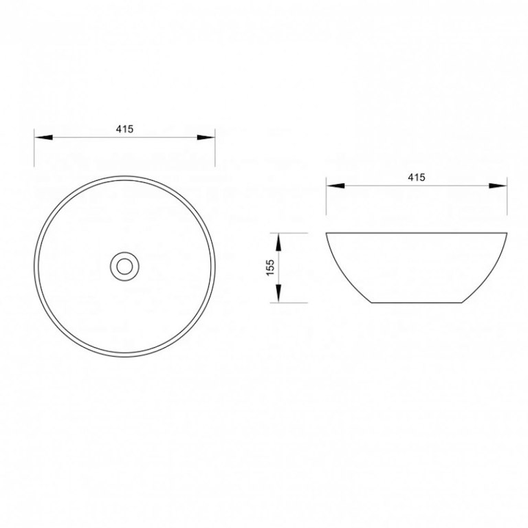 LAVABO 415X155 PLAVI MAT