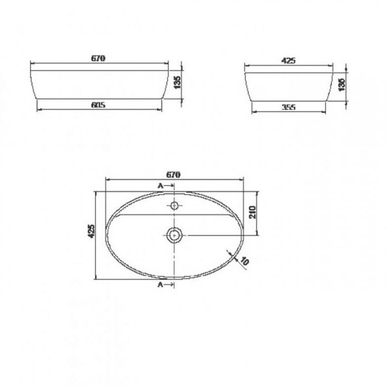 LAVABO 67X42 ONE 076500 U