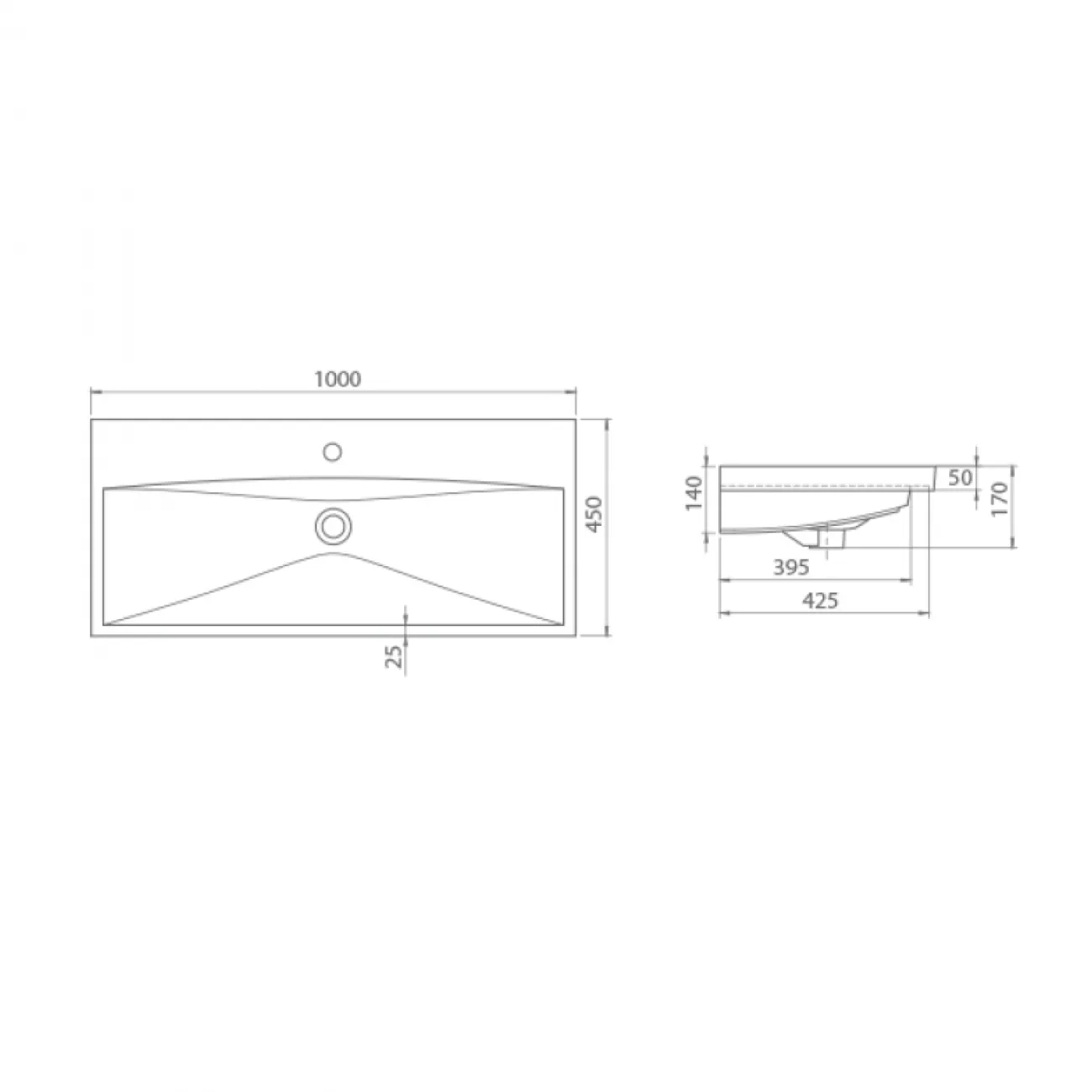 LAVABO 100x45 ELITE 32400 U