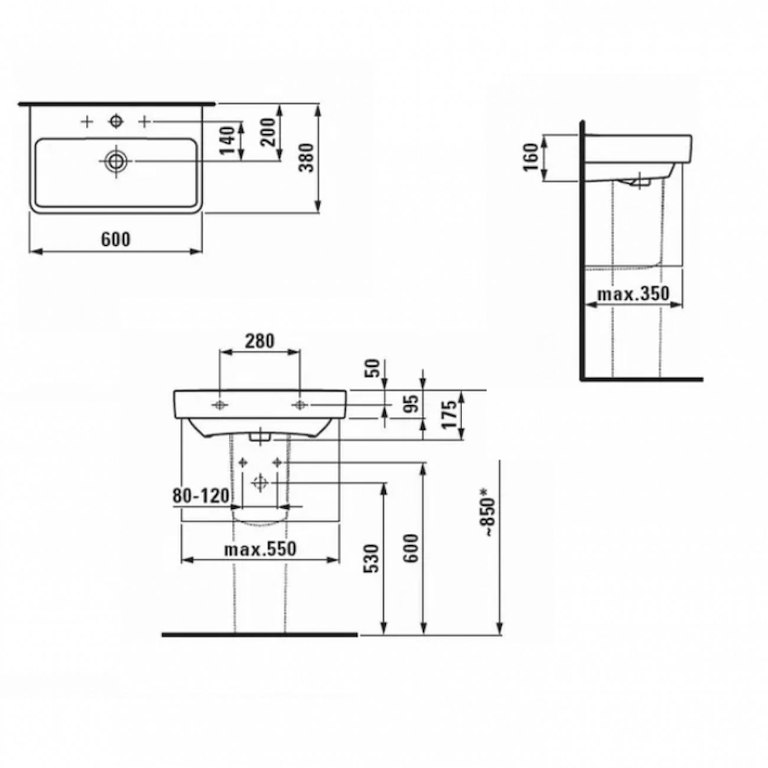 LAVABO 60X38 LAUFEN PRO S