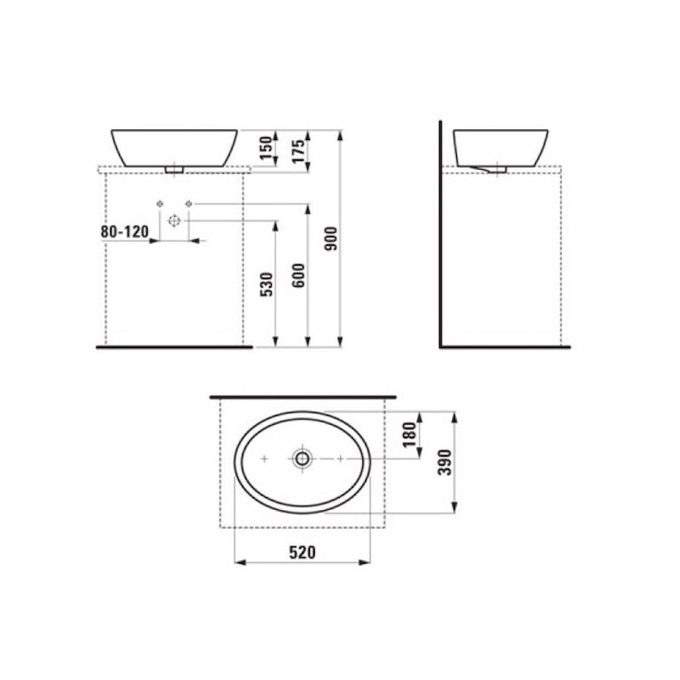 LAVABO 52 LAUFEN PRO B NADGRADNI