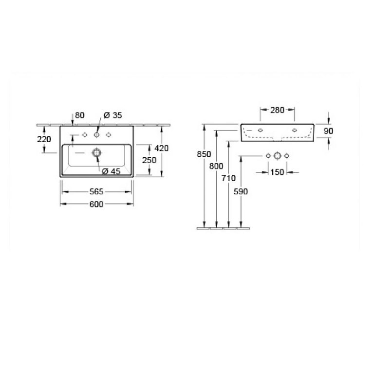 LAVABO 60X42 V&B MEMENTO