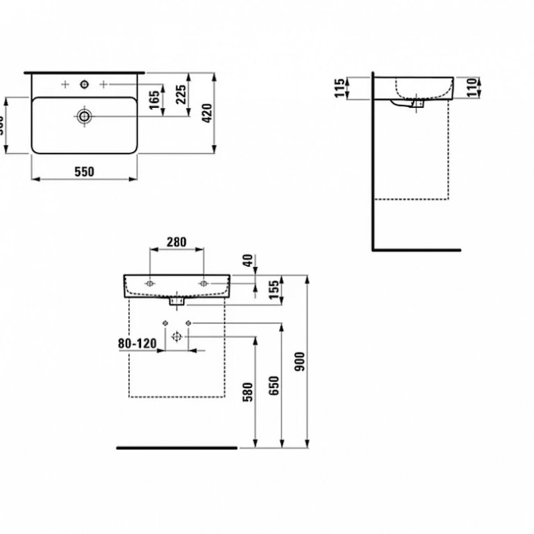 LAVABO 55 LAUFEN VAL PRELIV