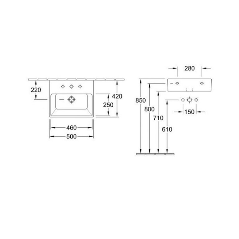 LAVABO 50X42 V&B MEMENTO