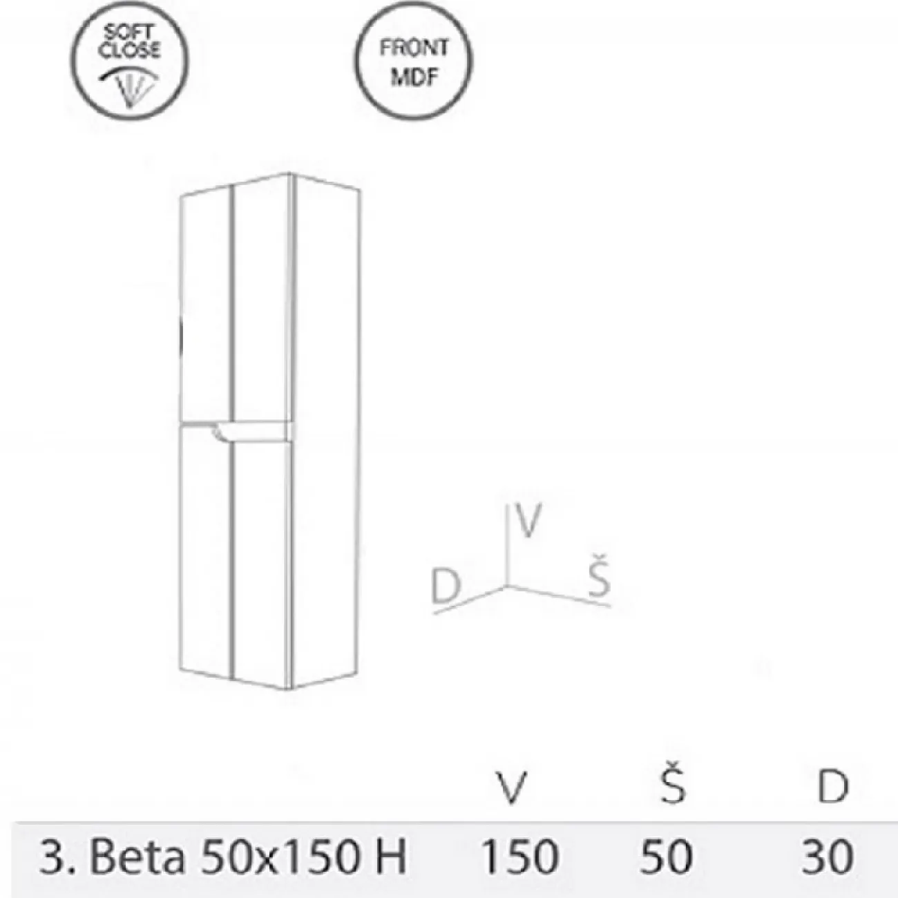 VERTIKALA 150X50H BETA