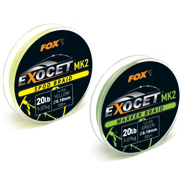 FOX EXOCET MK2 SPOD & MARKER BRAID 0.18mm/20lb x300m