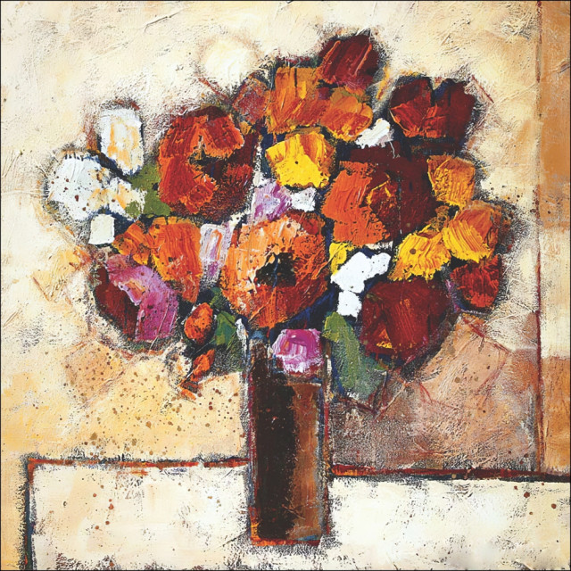 Buket cveca, uramljena slika 50x50 cm